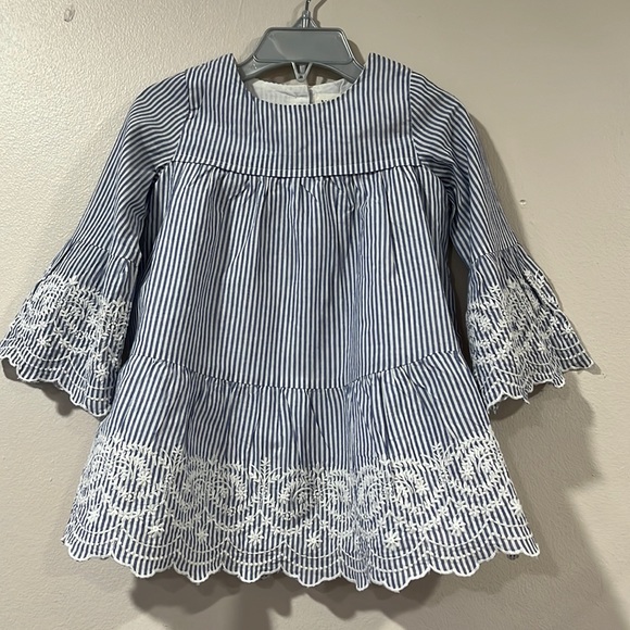 GAP | Dresses | Baby Gap Bluewhite Striped Linen Dress Nwt Size 824m ...